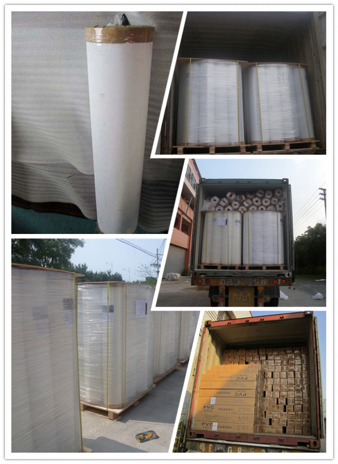 Cement Grain PVC Decorative Foil Rolls Membrane Pressed Non Adhesive